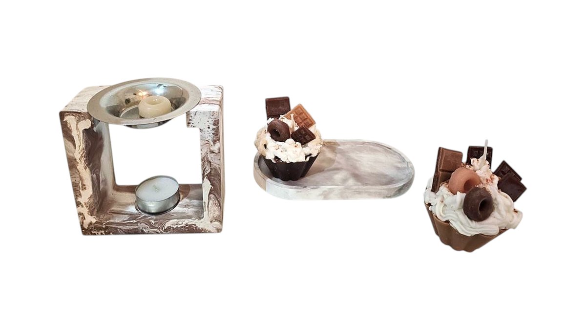 Handcrafted Porcelanato Burner With 3 Wax Melts | Enchanté Gifts | Wolt