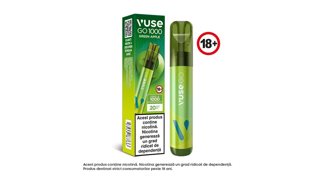 Vuse GO 1000 PEN Green Apple 20mg/ml | Vuse Go - Giurgiului - R1902 | Wolt