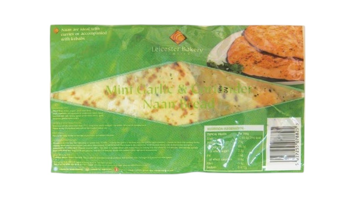 Leicester Bakery Mini Garlic & Coriander Naan Bread, 450 g | Wolt ...