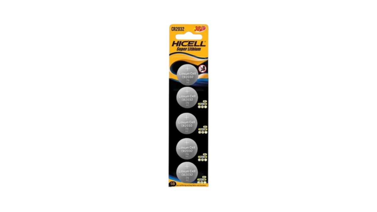 Hicell® CR2032 3V Super lithium high energy button battery Set of 5 ...