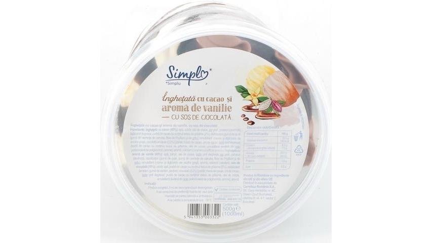 Inghetata cu cacao si aroma de vanilie, Simpl, 1000 ML | Carrefour ...