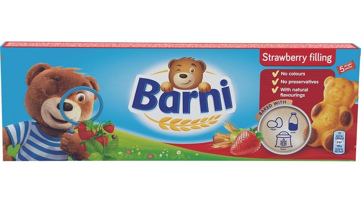 Prajituri in forma de ursulet cu capsuni 150 g Barni | Carrefour ...