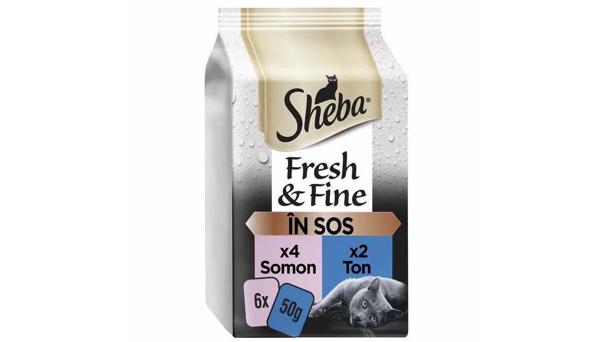 Sheba Fresh & Fine hrana umeda completa pentru pisici adulte cu somon ...