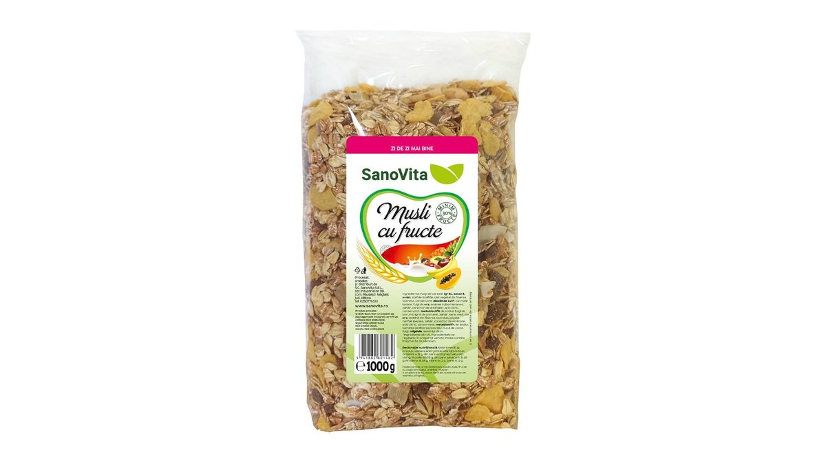 Musli cu fructe SanoVita 1kg | Carrefour Liviu Rebreanu (4528) | Wolt