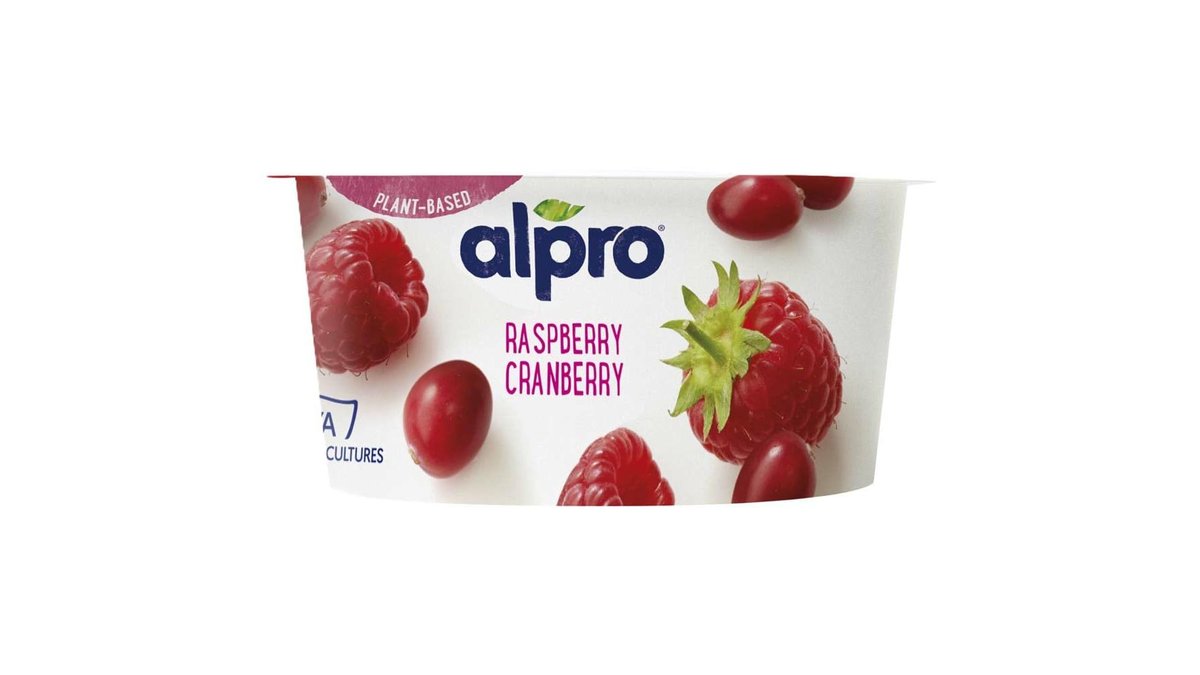 Produs fermentat din soia cu zmeura si merisoare Alpro 150g | Carrefour Hypermarket Lujerului ...