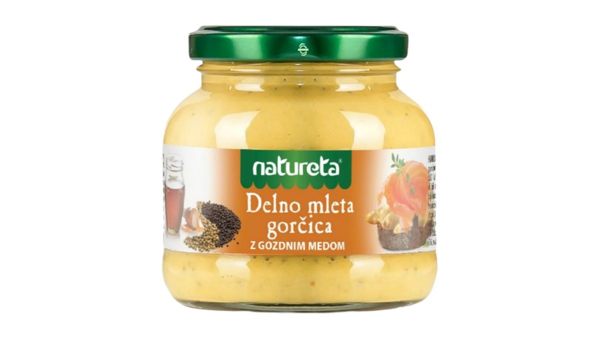 Natureta Delno mleta gorčica z medom, 200 g | Wolt Market Maribor | Wolt