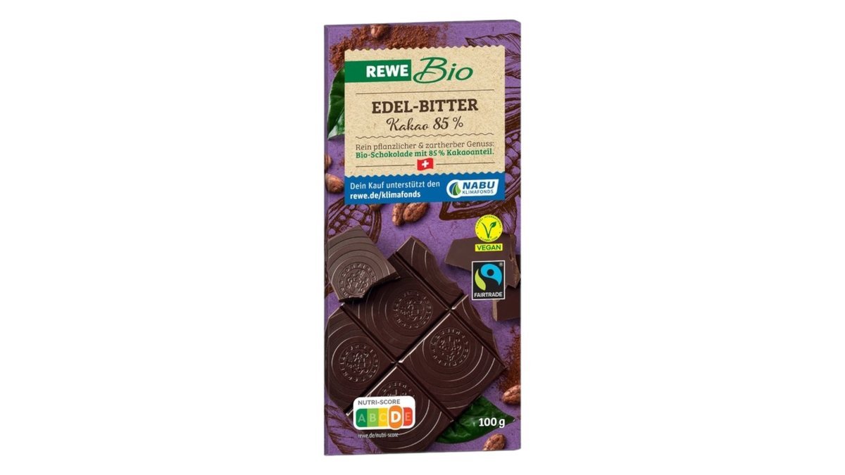 Rewe Bio Schokoladentafel Edelbitter, 85% Kakao, 100 g | Wolt Market ...