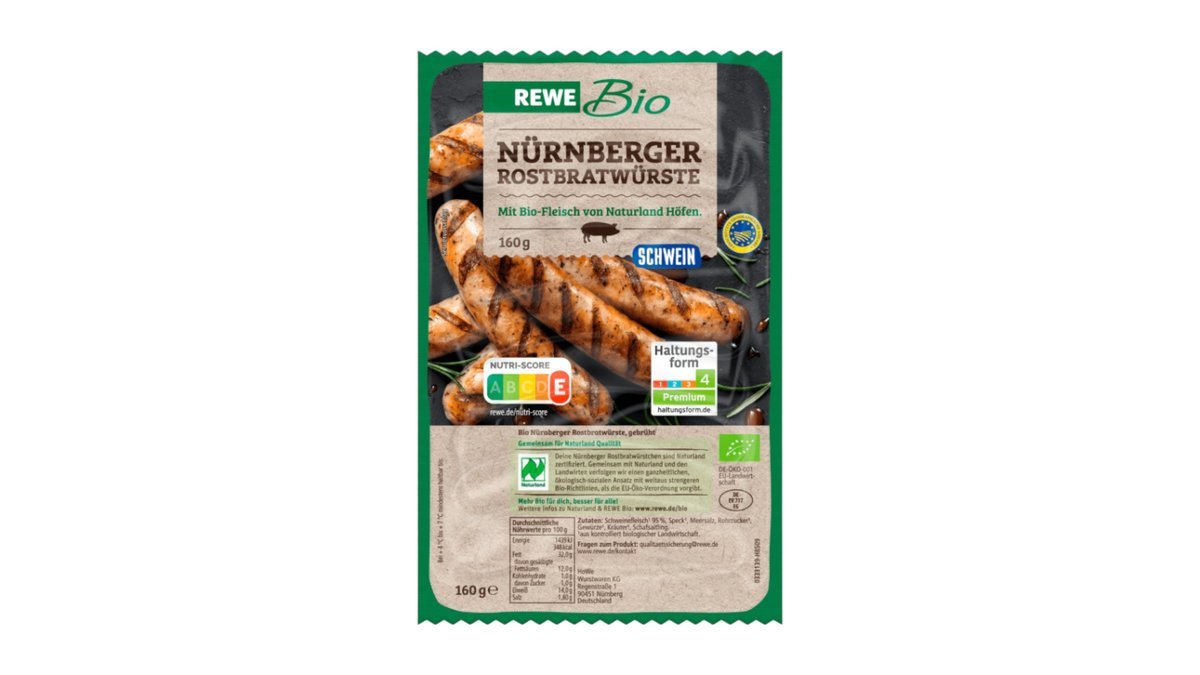 Rewe Bio Nürnberger Rostbratwürstchen bio, 160 g | Wolt Market ...