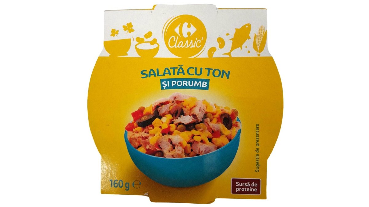 Salata cu ton si porumb Carrefour Classic 160g | Carrefour Express Avangarde (9480) | Wolt