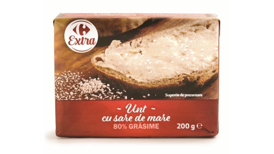 Unt cu sare de mare 80% grasime 200g Carrefour Extra | Carrefour ...