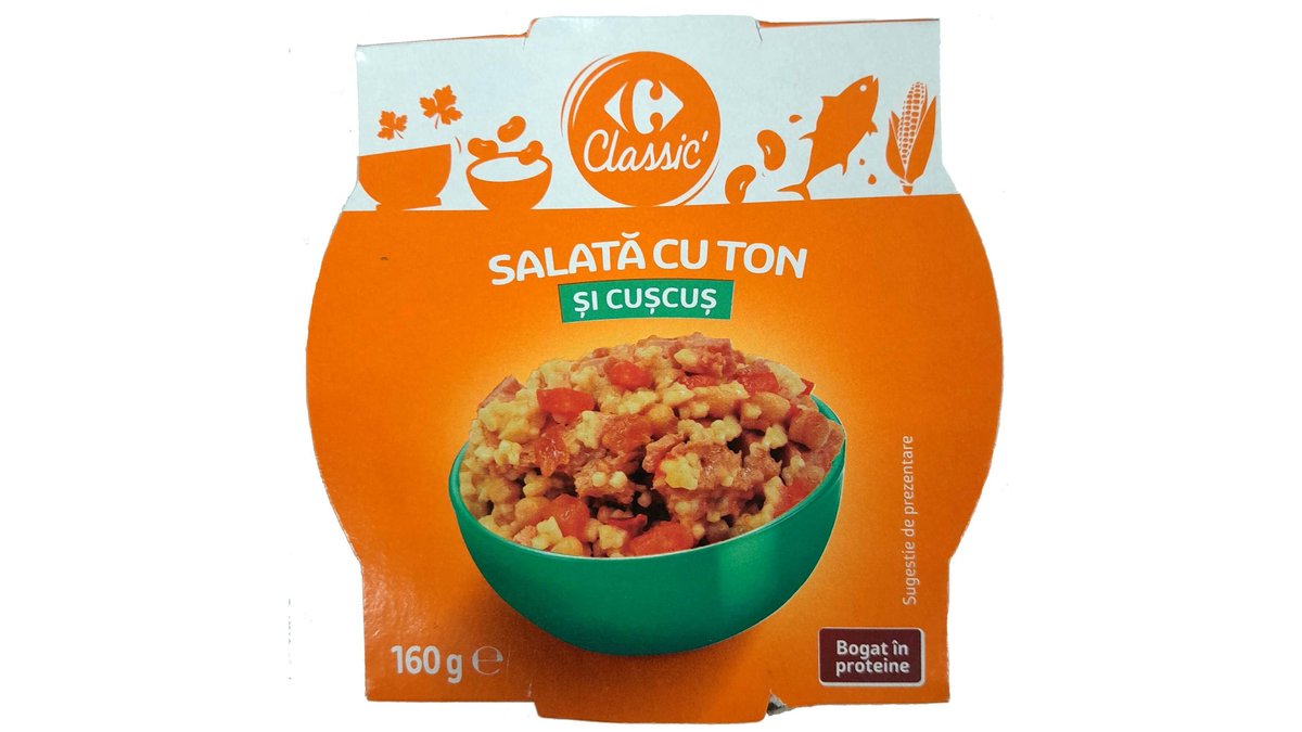 Salata cu ton si cuscus Carrefour Classic 160g | Carrefour Hypermarket Pantelimon (9470) | Wolt