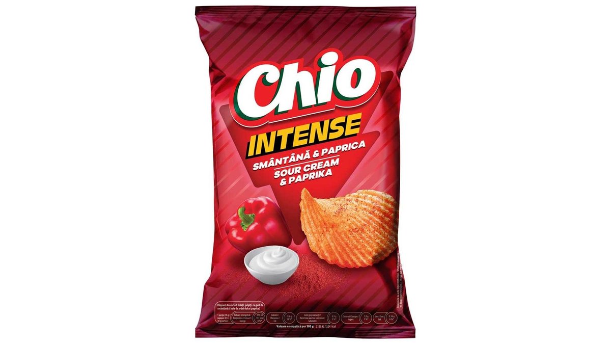 Chipsuri ondulate din cartofi cu gust de Smantana si Paprica 120G Chio ...