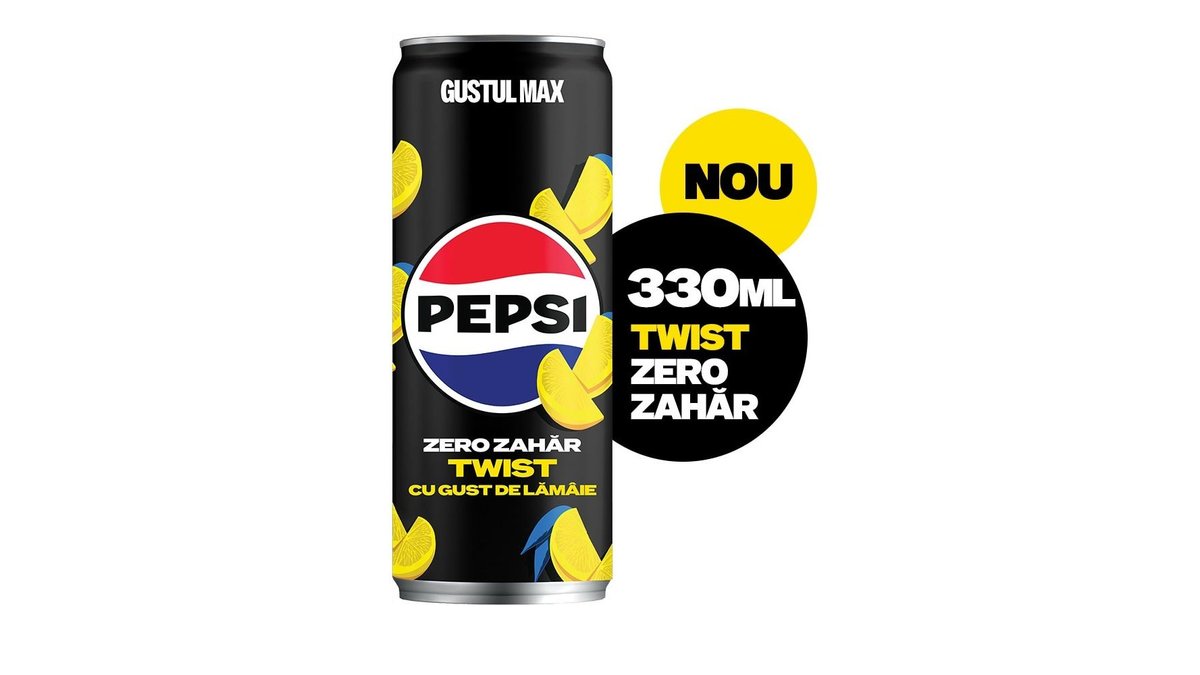 Pepsi Twist Zero Zahar, Bautura Cola, Doza, 330ML | Carrefour Calea ...