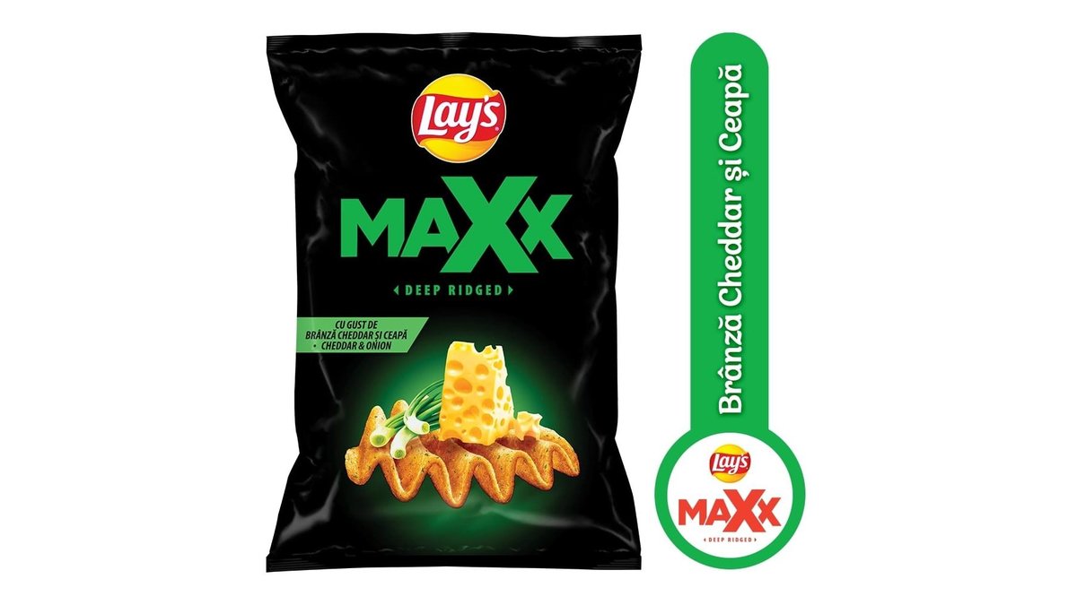 Lay's Maxx chipsuri din cartofi cu cascaval si ceapa, 115g | Carrefour ...