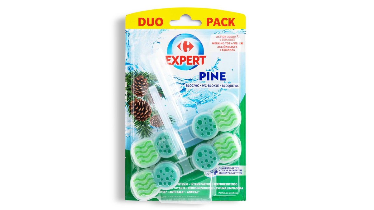 Odorizant solid pentru toaleta cu parfum de pin Carrefour Expert 2x48g ...