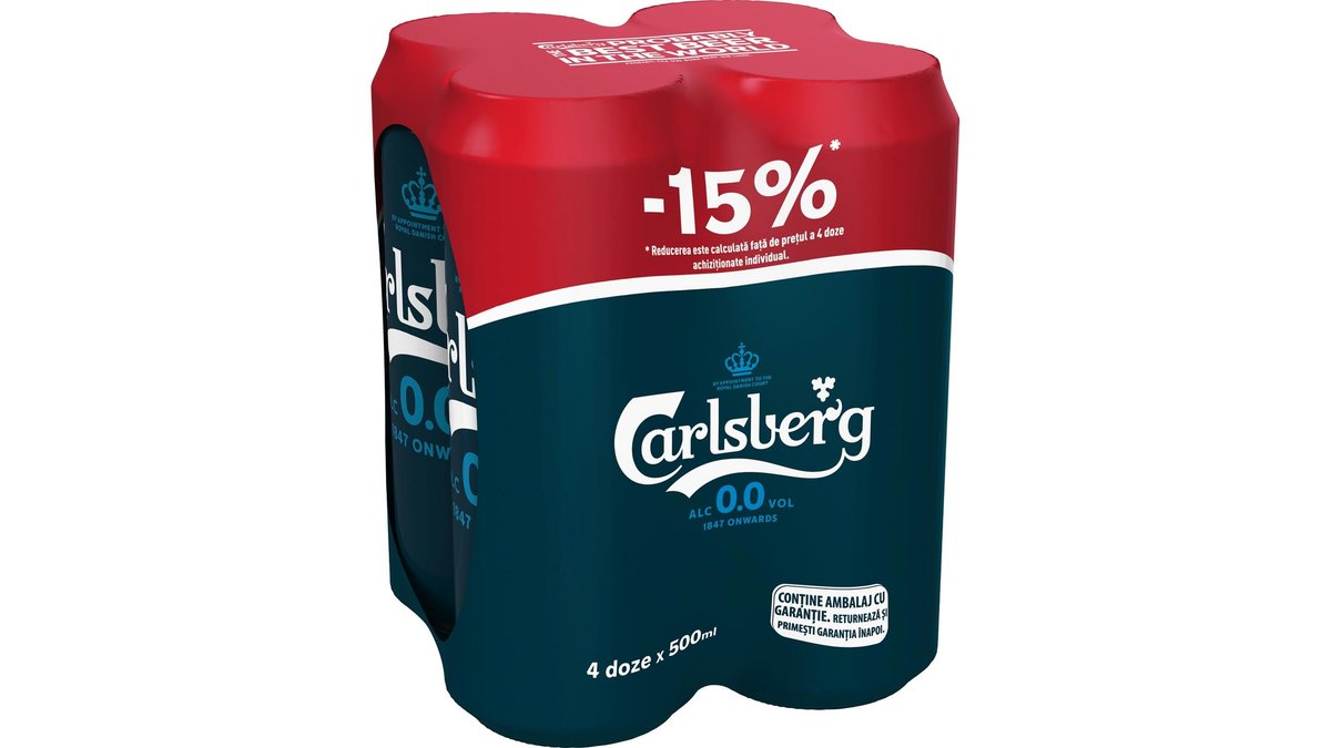 Bere Carlsberg Fara Alcool 4Buc X 0.5L | Carrefour Hypermarket Blejoi ...