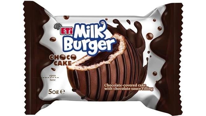 Prajitura Cu Glazura De Ciocolata Neagra Cu Lapte Si Crema Cu Ciocolata 50G Milk Burger ...