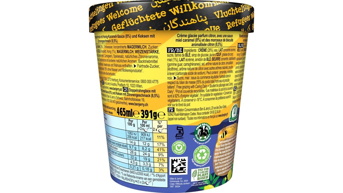Ben & Jerry's Sunny Honey Home Jäätelö 465ml | Wolt Market Kamppi | Wolt