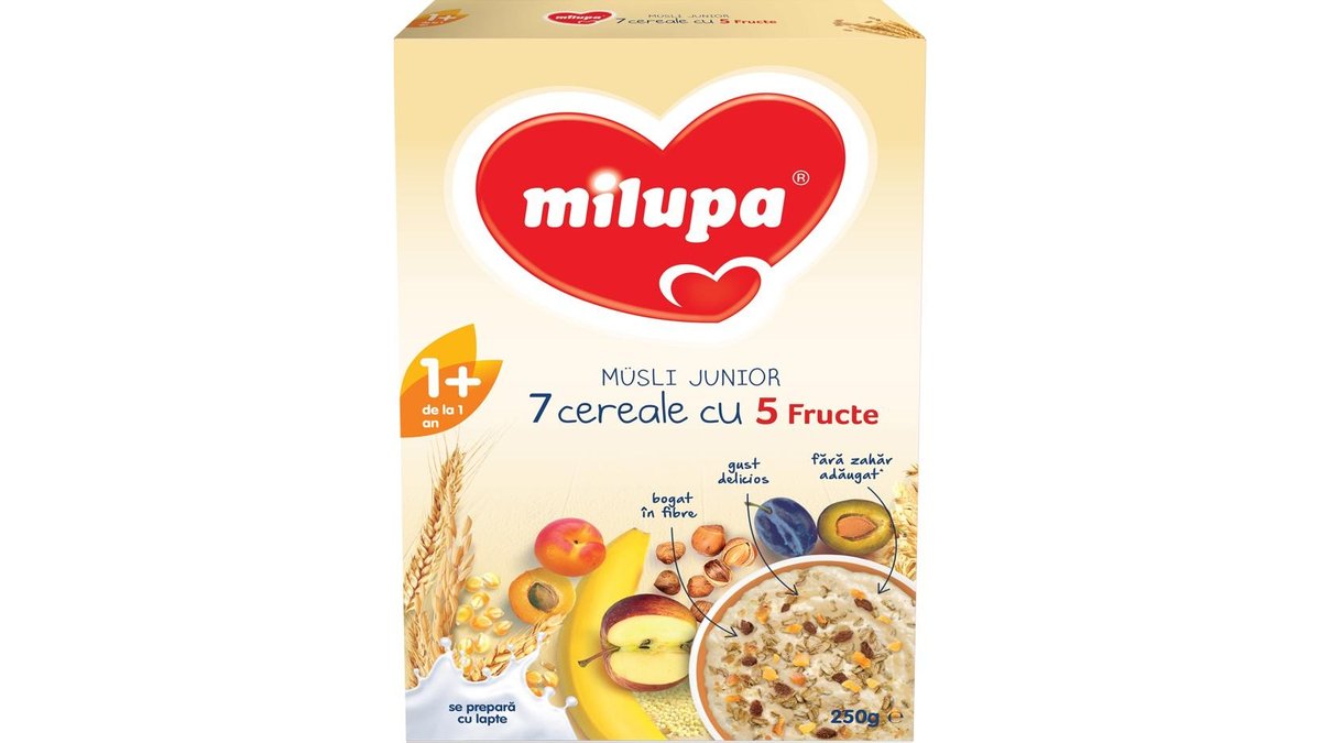 Milupa Junior 7 Cereale cu 5 Fructe, 250 g, de la 1 an | Carrefour Bulevardul Decembrie (9184 ...