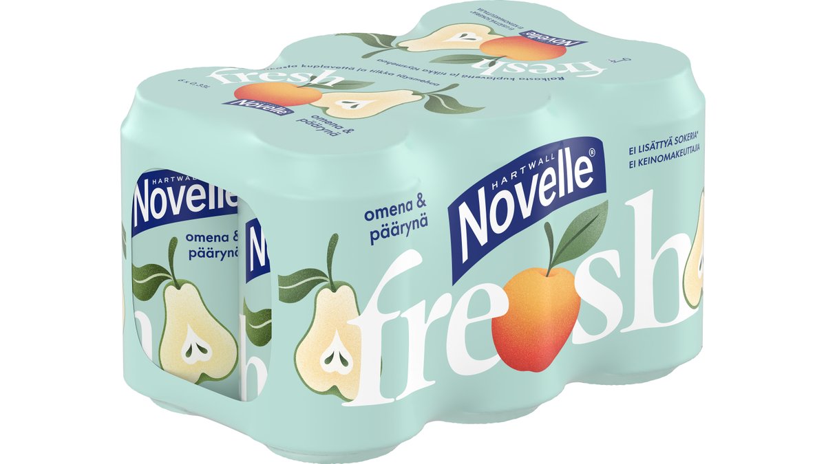 Hartwall Novelle Fresh Omena-Päärynä kivennäisvesi 6-pack 6x330ml ...