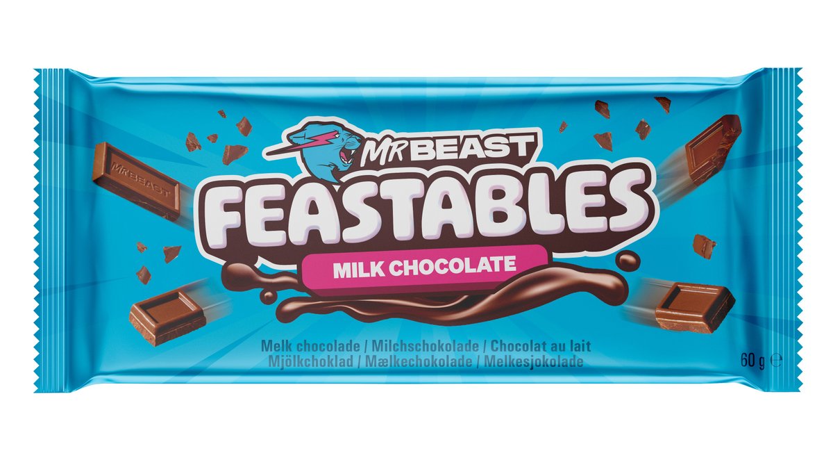 MrBeast Feastables Milk Chocolate maitosuklaalevy 60g | Wolt Market Vallila | Wolt