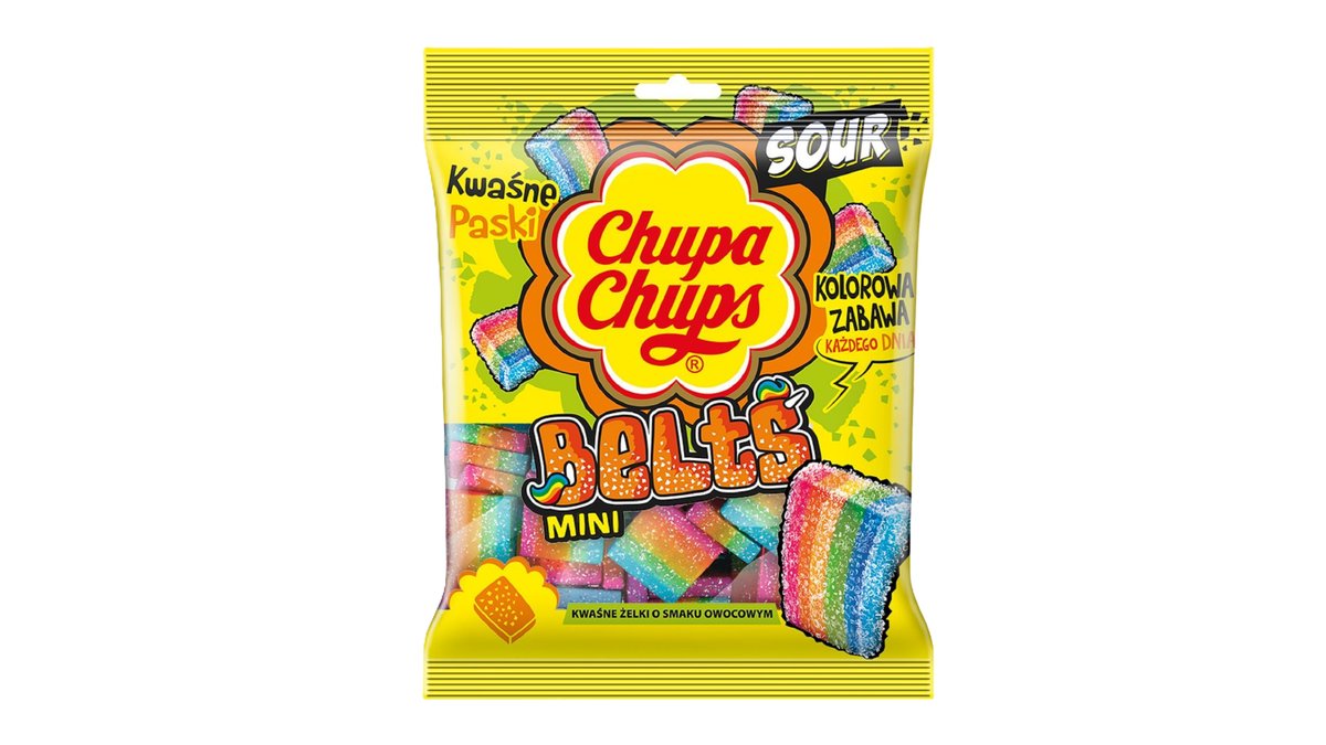 Żelki kwaśne Mini Belts Bites Chupa Chups 90 g | Żabka Jush - Bemowo | Wolt