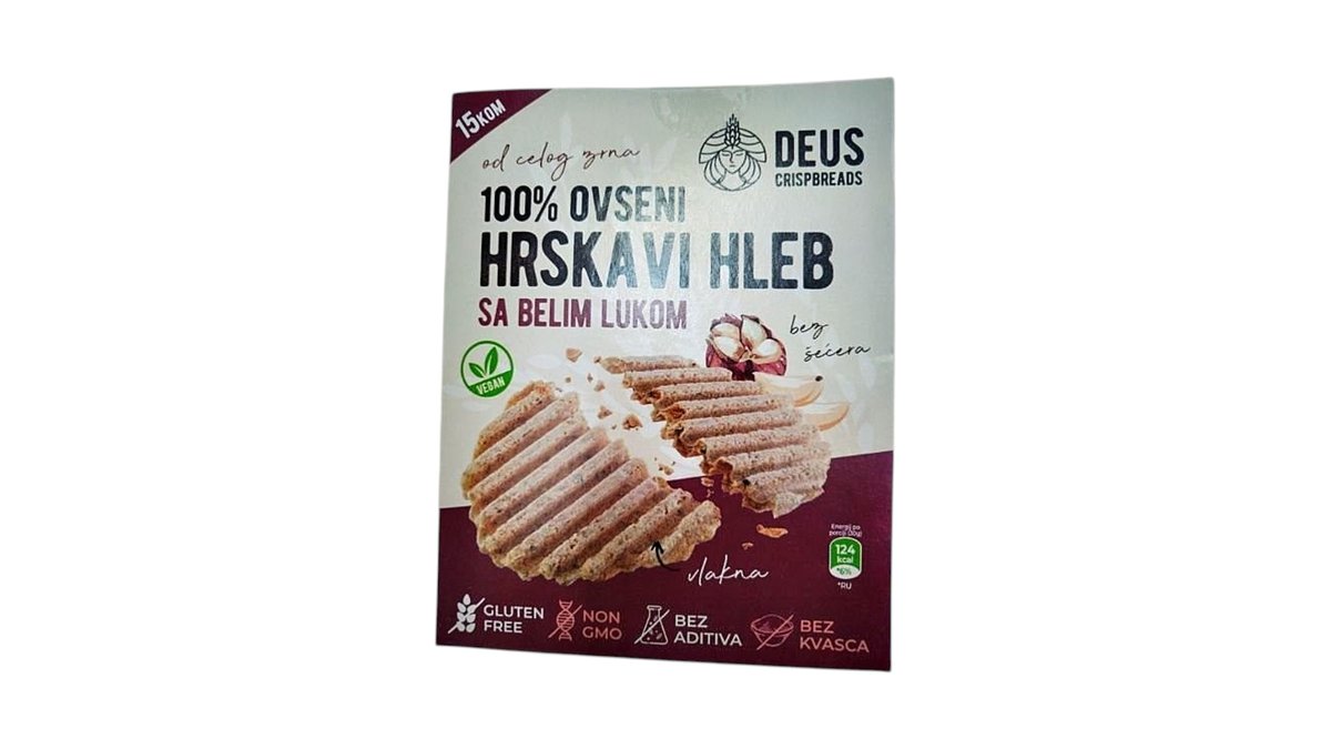 Ovseni hrskavi hlepčići sa belim lukom, 150g | Zdrava hrana Nana | Wolt