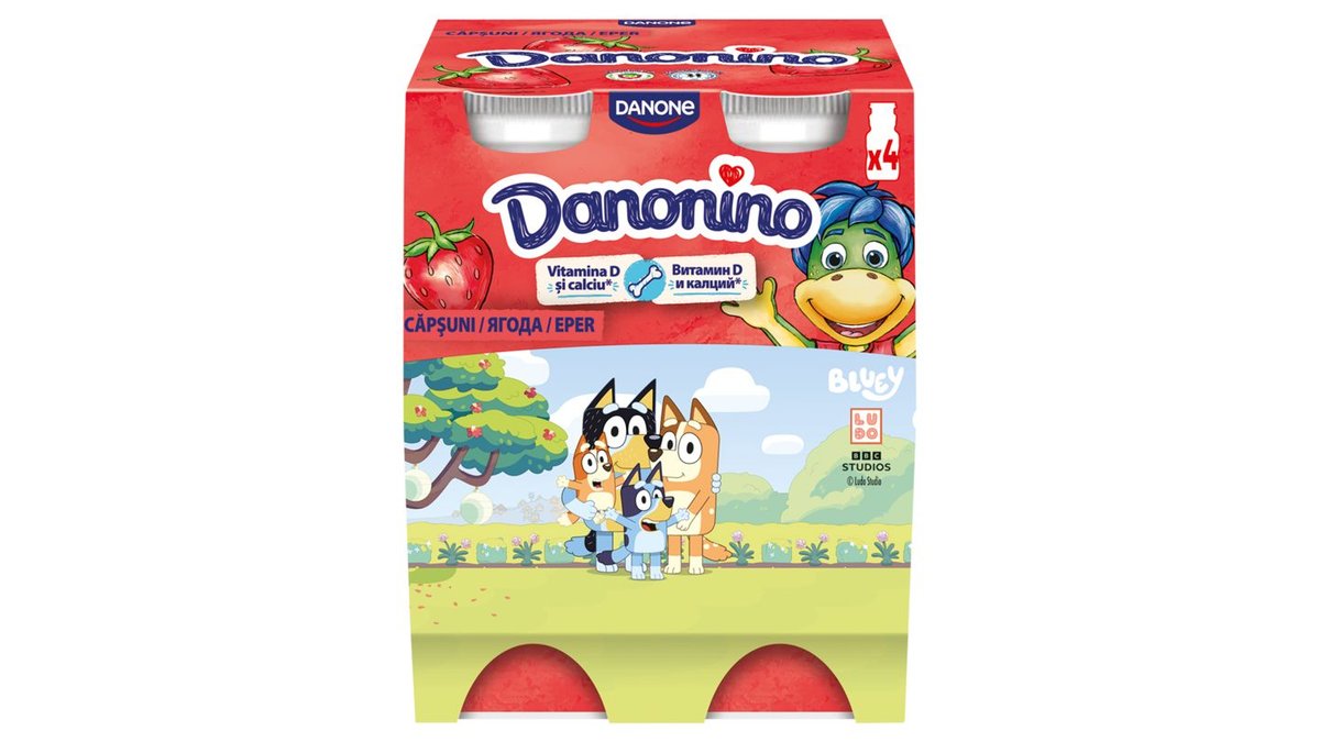 Danone Danonino zsírszegény epres joghurtital kalciummal és D3 ...