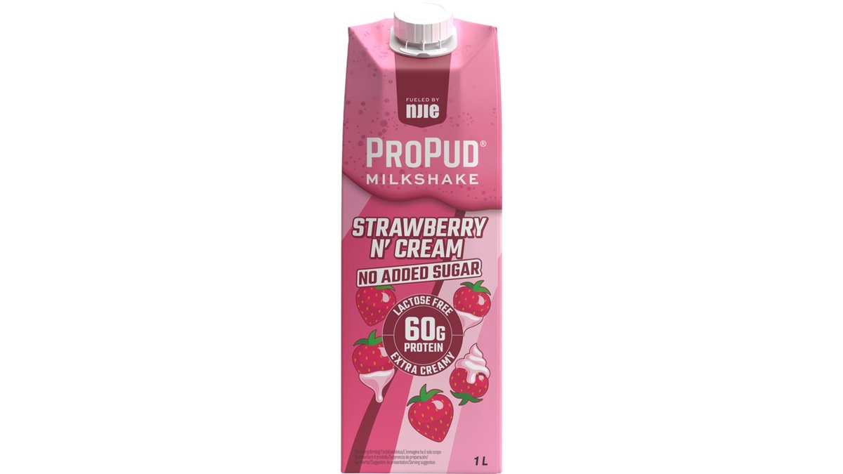Milkshake ProPud Strawberry n' Cream 1L - NJIE | ICA Kvantum Signalen | Wolt