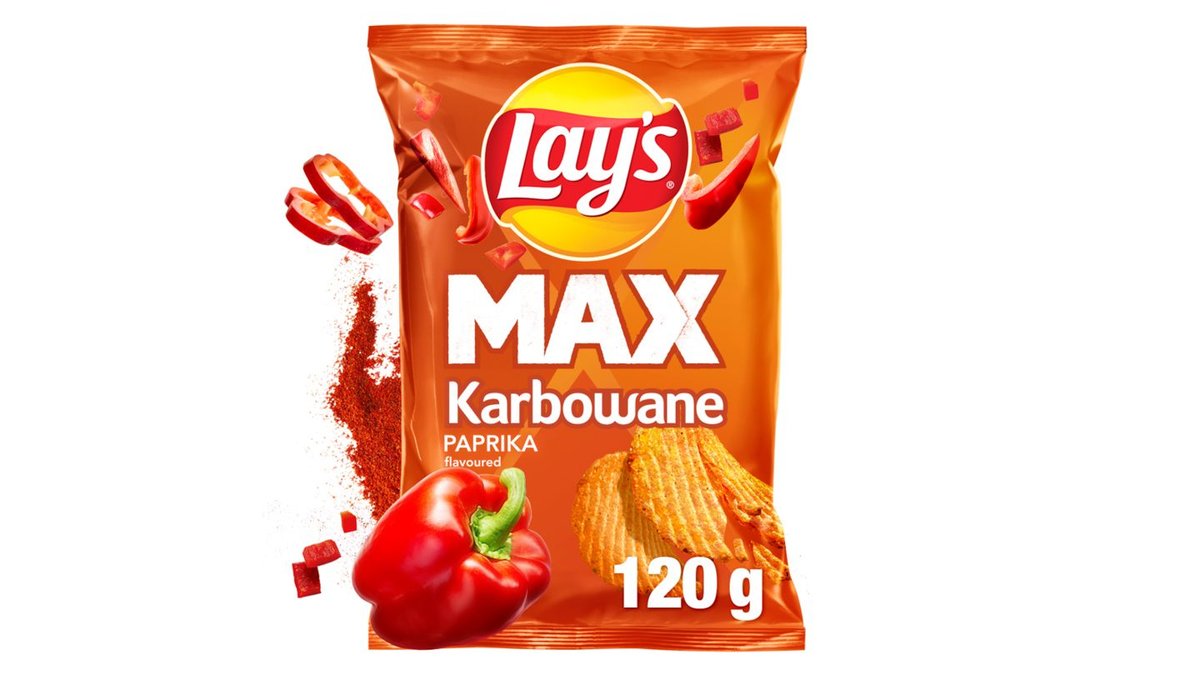 Lay's Max Chipsy ziemniaczane karbowane o smaku papryki 120 g ...