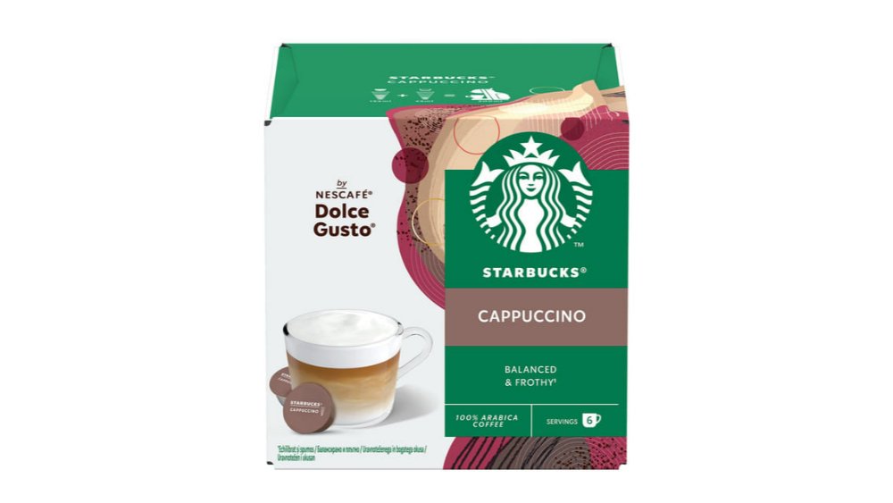 Capsule cafea Starbucks Cappuccino, compatibile Dolce Gusto, 6 capsule ...