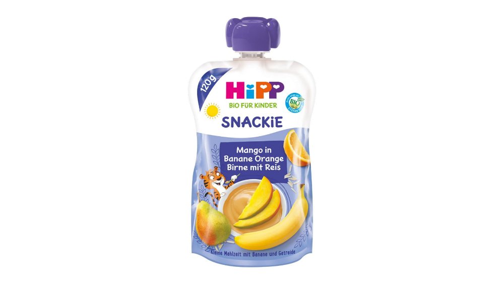 Piure de banane, pere, mango si portocale cu orez Hipp, de la 1 an, 120 g | Auchan - Drumul ...