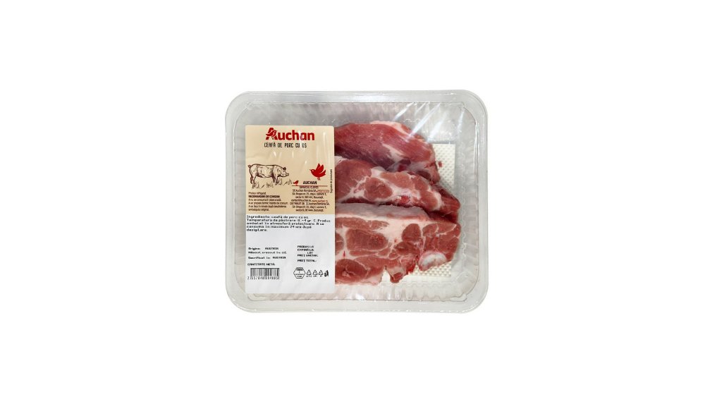 Ceafa de porc cu os feliat Auchan, atm, +/- 1 kg | Auchan - Cotroceni ...