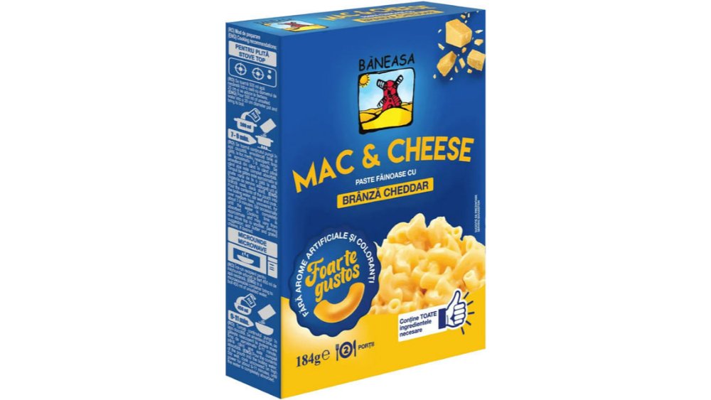 Paste cu branza Cheddar Baneasa Macaroni & Cheese, 184 g | Auchan ...