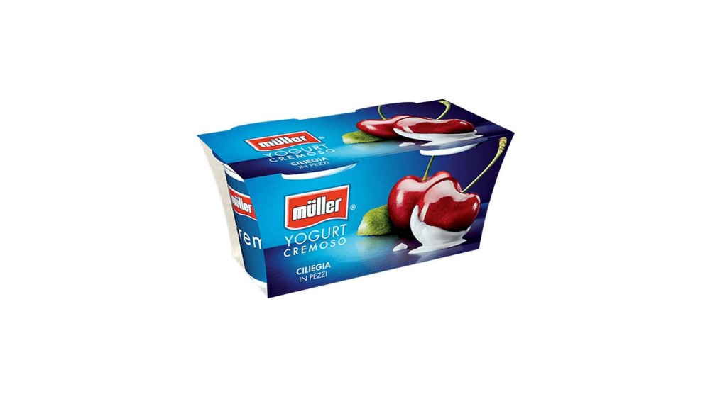 Iaurt cu fructe Muller, cirese, 2 x 125 g | Auchan - Vitan | Wolt
