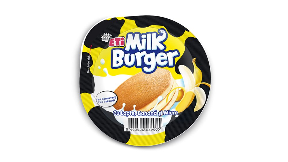 Prajitura cu lapte, banana si miere Milk Burger, 35 g | Auchan ...