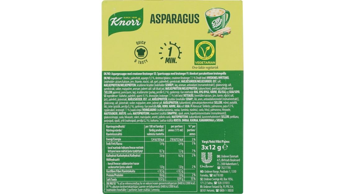Aspargessuppe, Knorr Cup a soup | Wolt Market Søborg Telefonvej | Wolt