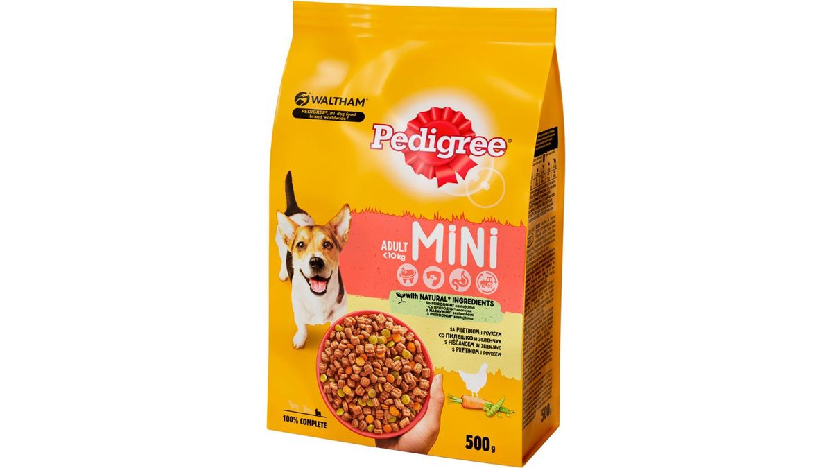 Briketi za Pse Pedigree Small Dog Perutnina in Zelenjava 400 g | Tuš ...