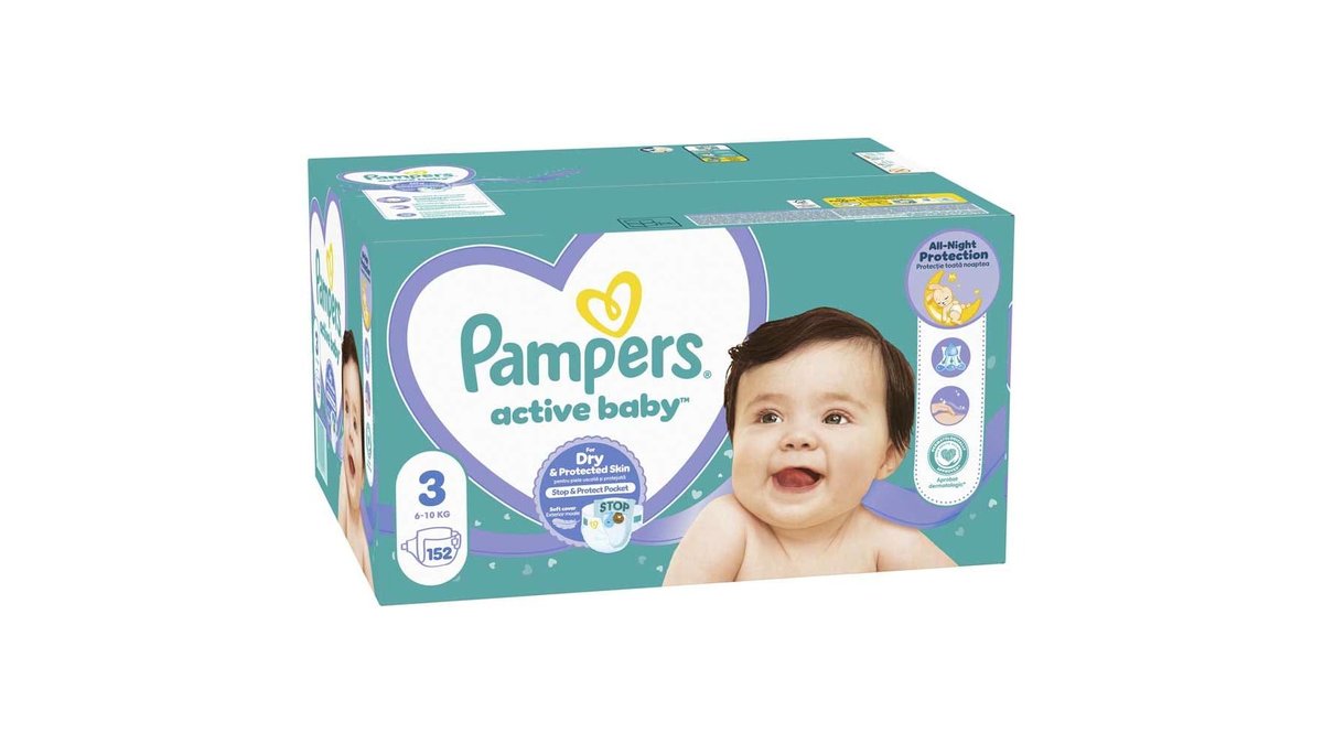 Scutece Pampers Active Baby Mega Box Marimea 3, 6-10 kg, 152 buc ...