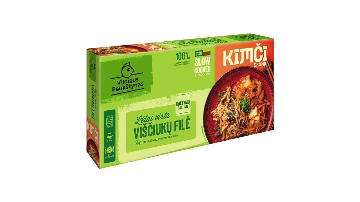 Vilniaus Paukštynas Lėtai virta filė kimchi skonio, 400g | Wolt Market Pašilaičiai | Wolt