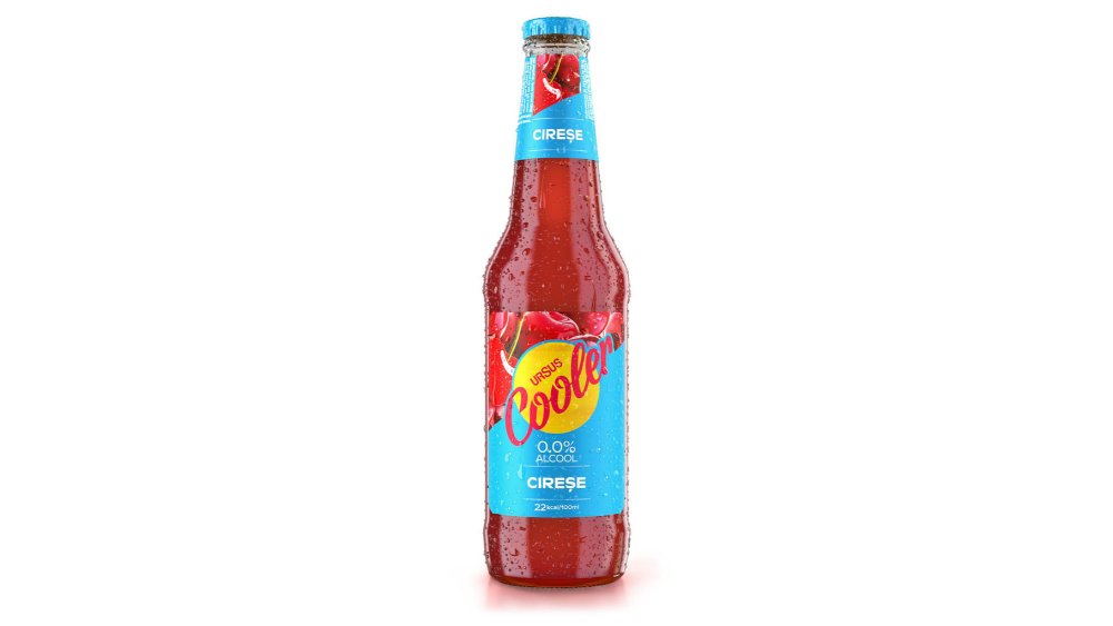 Bere blonda fara alcool cu aroma de cirese Ursus Cooler, 0.33 l ...