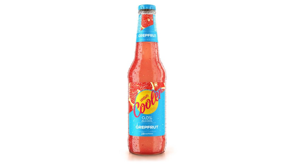 Bere blonda fara alcool cu aroma de grepfruit Ursus Cooler, 0.33 l ...