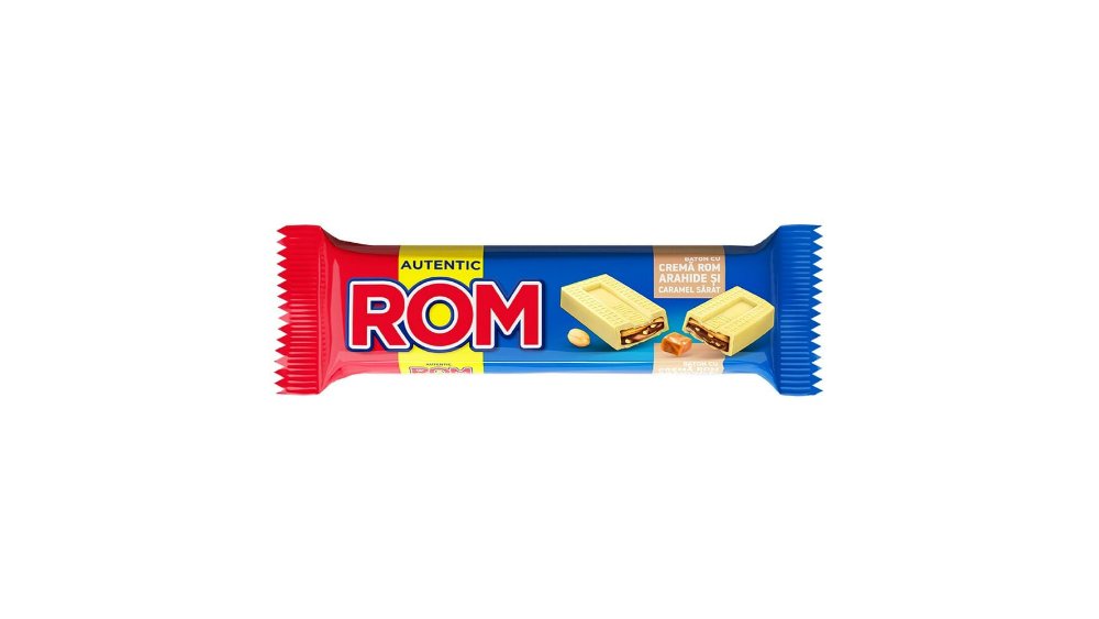Baton de ciocolata Rom, cu arahide si caramel sarat, 44g | Auchan ...