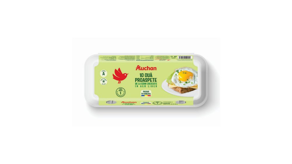 Oua de gaina, Auchan, marime M, cod 1, 10 bucati | Auchan - Timisoara ...