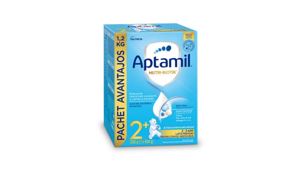 Lapte de crestere Aptamil Nutri-Biotik 2+, 2-3 ani, 2 x 600g | Auchan - Titan | Wolt