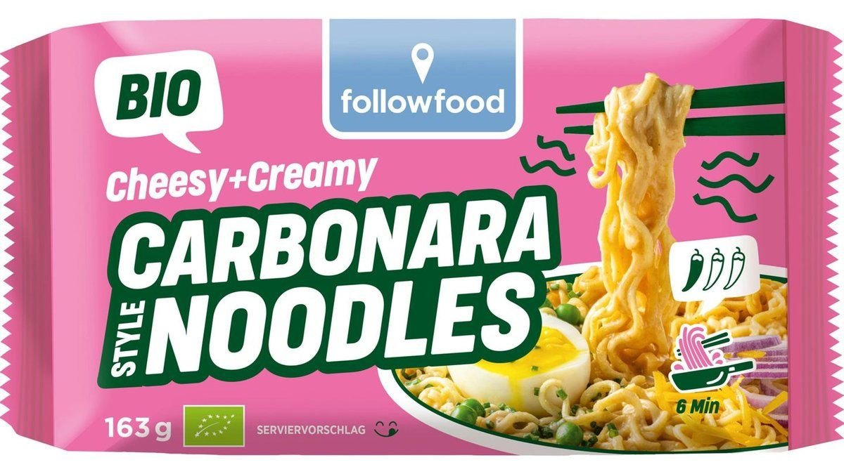 Followfood Cheesy Creamy Carbonara Noodles Fertiggericht, 163 g | REWE ...