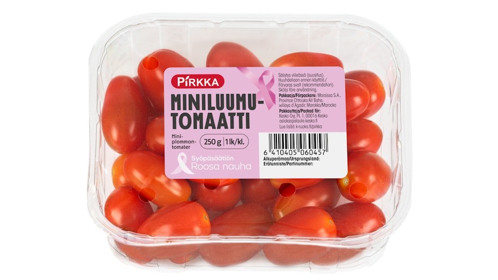 Pirkka miniluumutomaatti 250g ulkomainen 1lk | K-Market Kairatie | Wolt