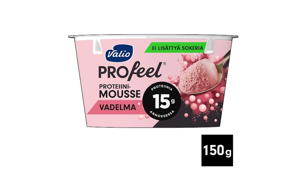 Valio PROfeel proteiinimousse 150g vadelma laktoositon | K-Supermarket Raisio Center | Wolt