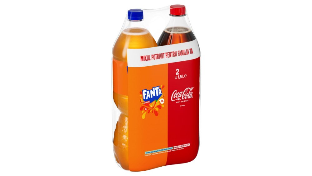 Bautura carbogazoasa Coca-Cola Original, Fanta Portocale, 2 x 1.5 l ...