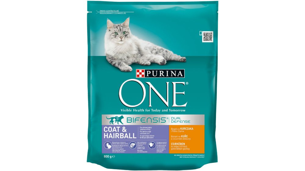 Hrana uscata pentru pisici adulte Purina One Coat si Hairball cu pui si cereale integrale, 800 g ...